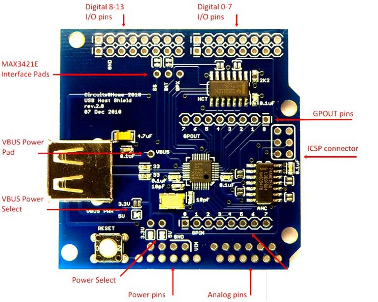 Usb Host Shield 2.0 MAX3421E Google Adk Uno Mega - yorobotics