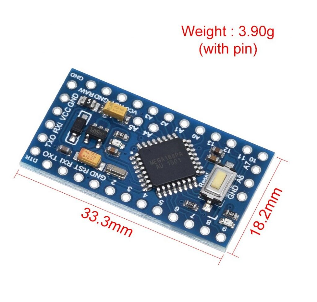 Tarjeta Desarrollo Compatible Arduino Pro Mini Atmega 168 5V 16Mhz ...