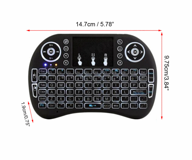 Mini Teclado Inalambrico Raspberry Pi 2.4Ghz Qwerty Touchpad - yorobotics