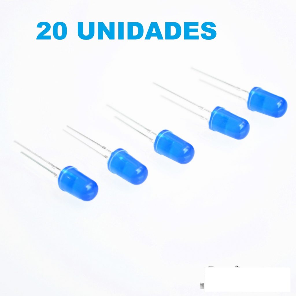 Kit Leds Difuso Azul 5mm Diodo Emisor Luz x 20 Unidades - yorobotics