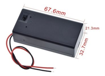 Caja Portapila Porta Bateria Plastica SBH-9V 9V 6.7×3.2x2cm - yorobotics