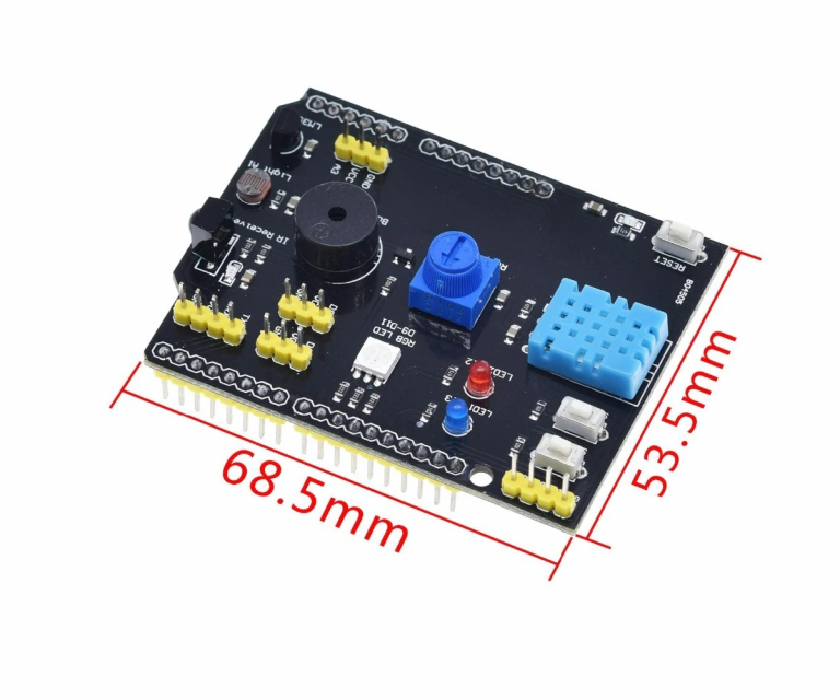 Shield Multifuncion V1 9 en 1 DHT11 LM35 Buzzer Rgb LDR - yorobotics