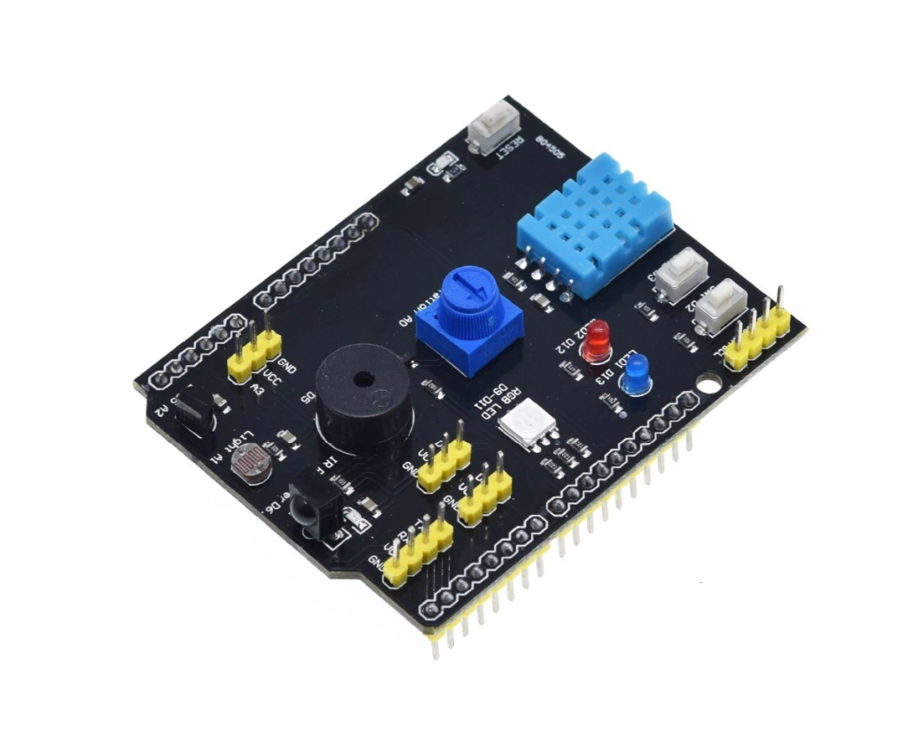 Shield Multifuncion V1 9 en 1 DHT11 LM35 Buzzer Rgb LDR - yorobotics