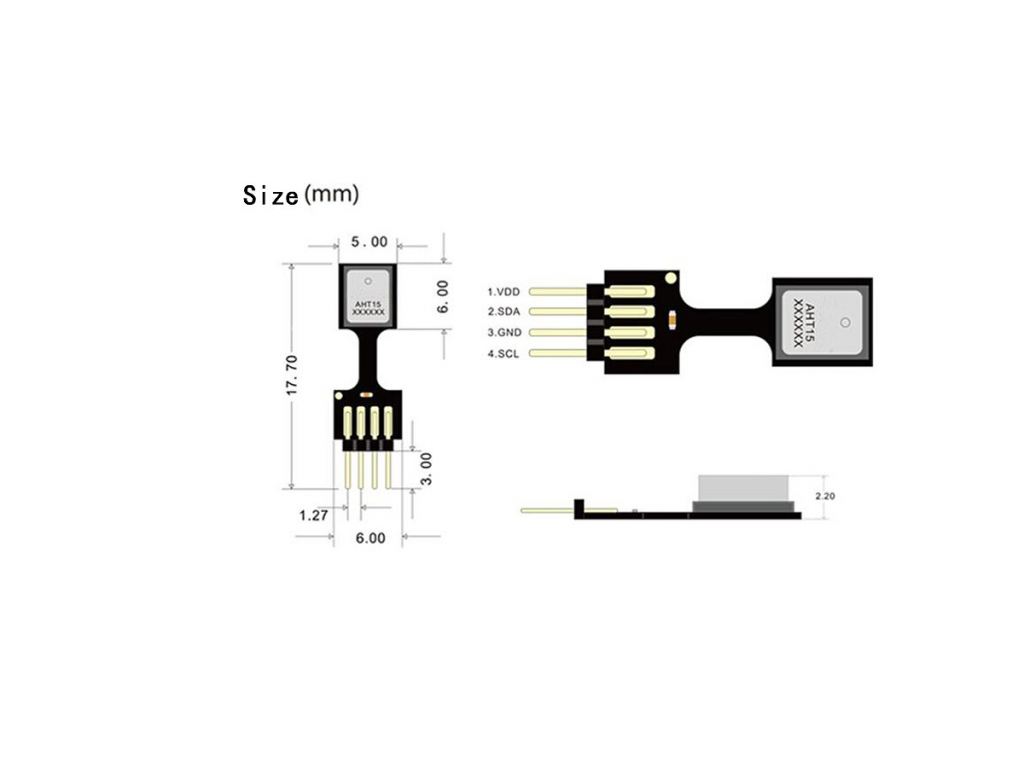 Sensor Temperatura Humedad AHT15 3.6V I2C -40~85C - yorobotics