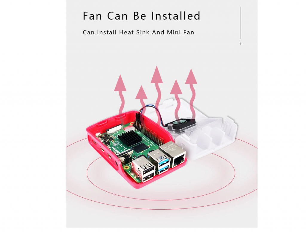 Caja De Lujo Oficial Raspberry Pi 4 Roja Blanca Material Abs - yorobotics