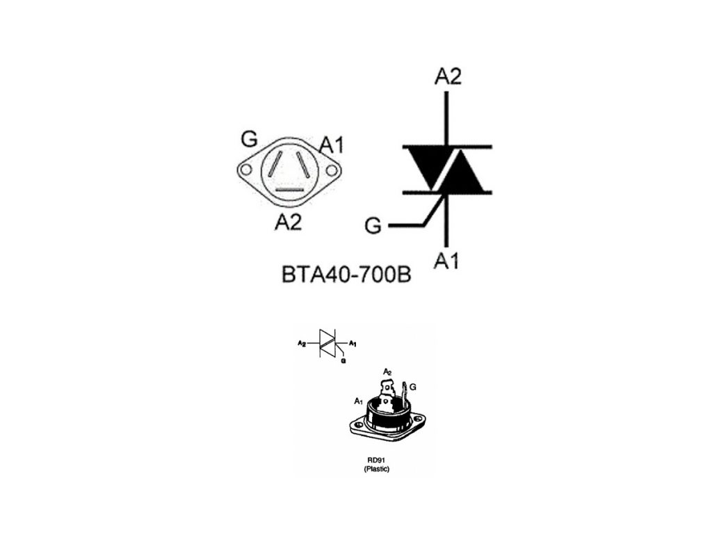 Transistor Tiristor SCR BTA40-700B 700V 40A RD91 Potencia - yorobotics