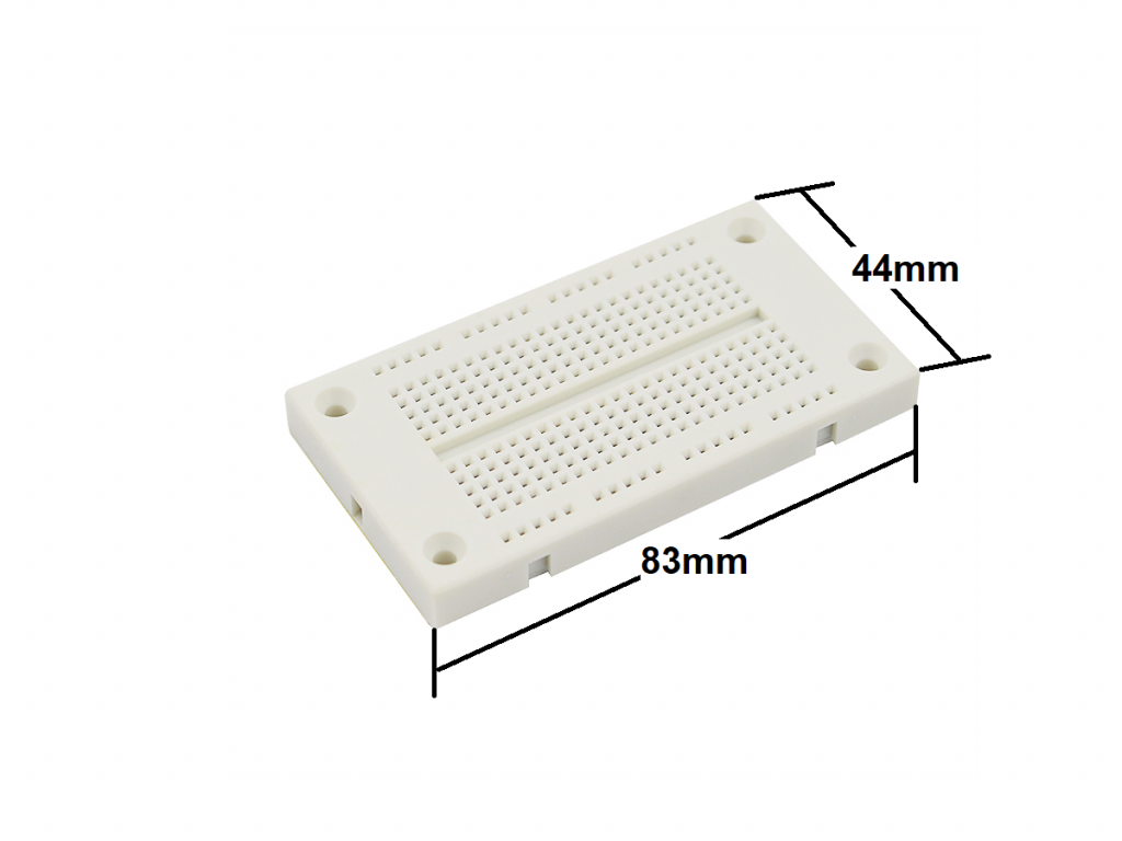 Protoboard Pequeña 270 Puntos Robotica Arduino 83x44mm - yorobotics