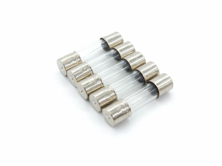 Fusible Vidrio Cilindrico Corto 5x20mm 0.5A 5 Unidades - yorobotics