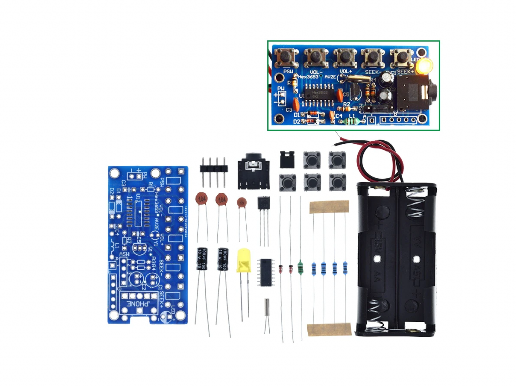 Kit Receptor Radio FM HEX3653 76-108MHz 3V Para Ensamblar - yorobotics