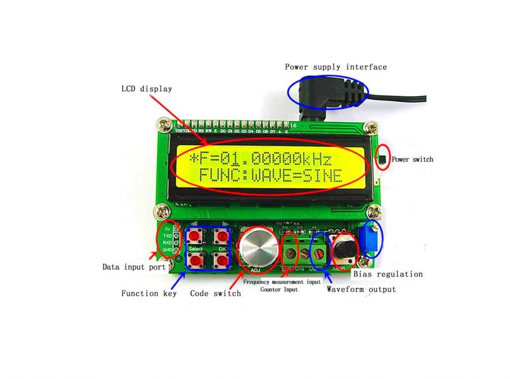 Generador Señales FYE050 0.01Hz~50KHz Seno Cuadrada Triangulo - yorobotics