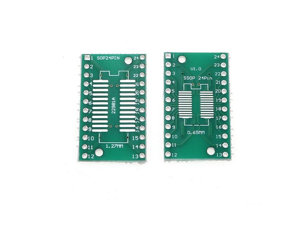 Placa Adaptadora SOP24 SSOP24 TSSOP24 a DIP24 0.65/1.27mm - yorobotics