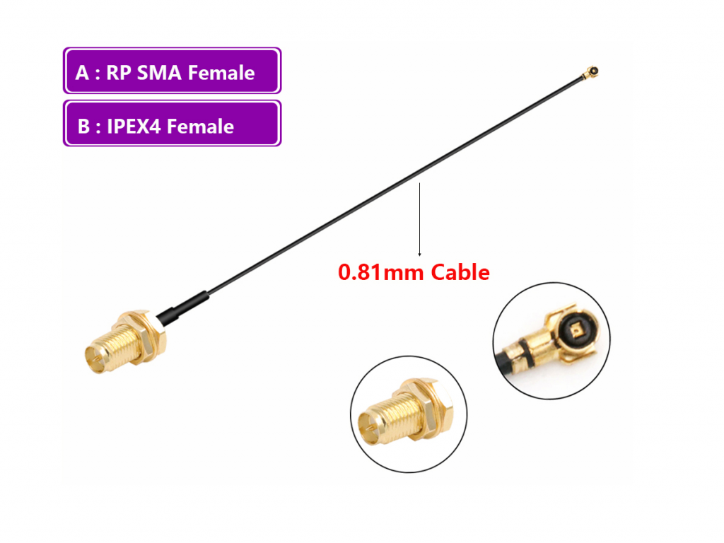 Antena Wifi Ufl IPEX4 MHF4 A SMA Hembra RP Cable 20cm Chasis - yorobotics