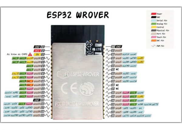 Modulo Wifi Bluetooth ESP32 ESP32-WROVER-IB IPex 16MB 128Mbit - yorobotics
