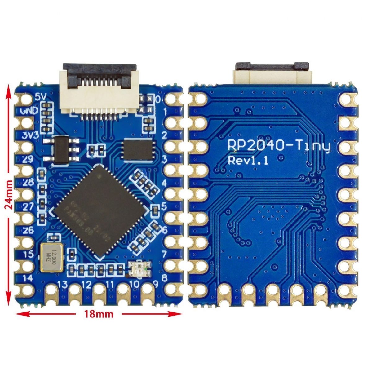 Tarjeta Desarrollo Raspberry Pi Pico Rp2040-tiny con Programador ...