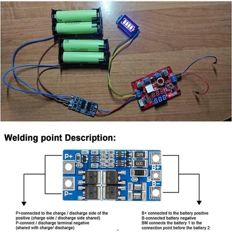 Tarjeta Cargador Baterias Lipo BMS 2 Celdas 2S 10a con Balance - yorobotics
