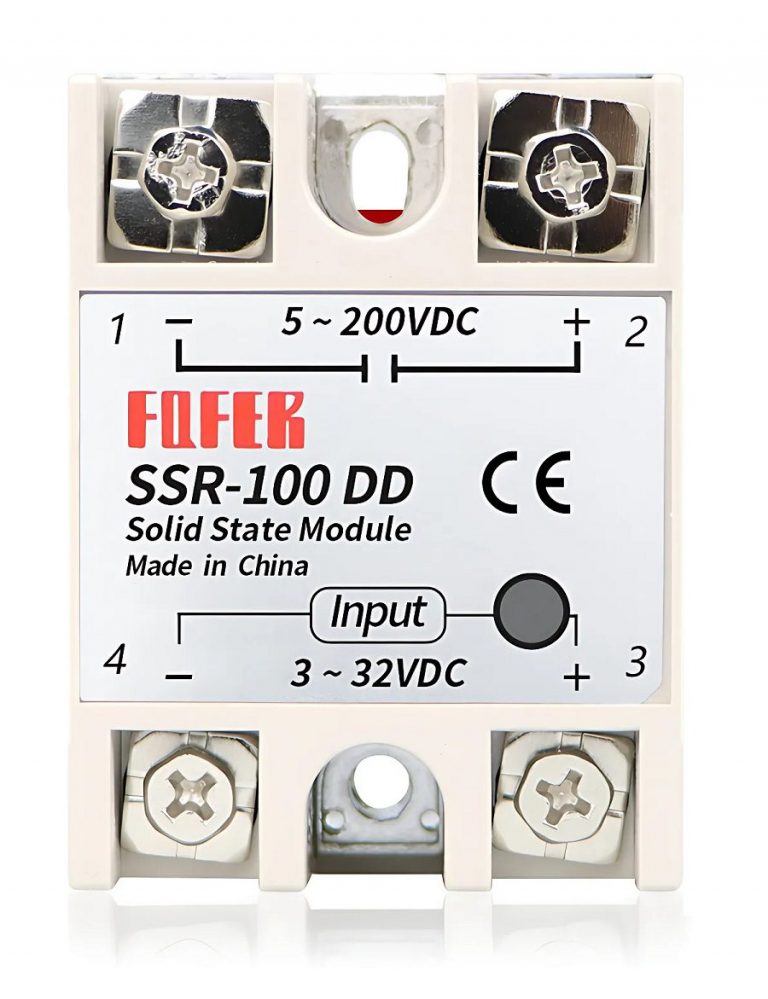 Rele Relevo Estado Solido 100A SSR-100DD 3-32VDC 5-200VDC - yorobotics