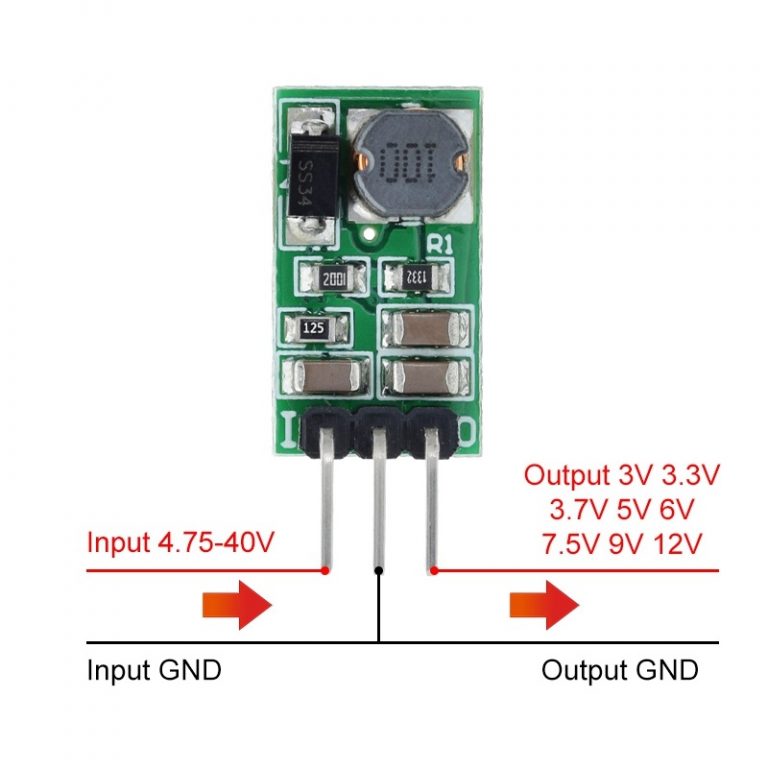 Regulador Voltaje Constante Mini DD4012SA 5-40V 5V 1A - yorobotics