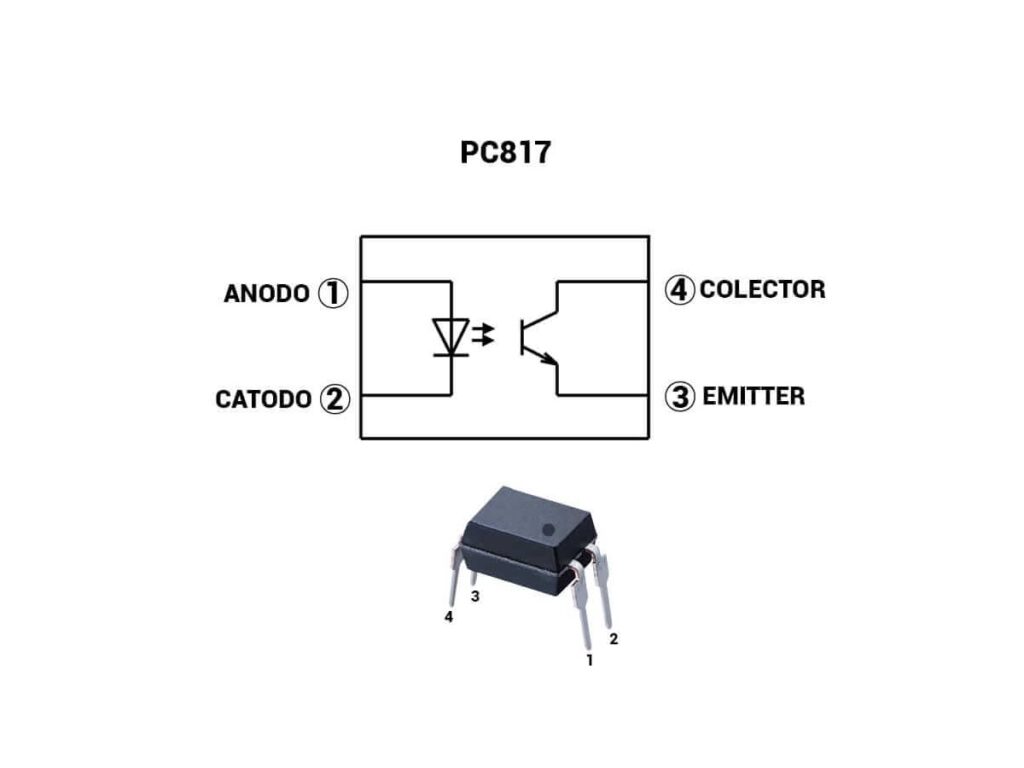 Optoacoplador Fototransistor PC817 Npn Dip4 - yorobotics